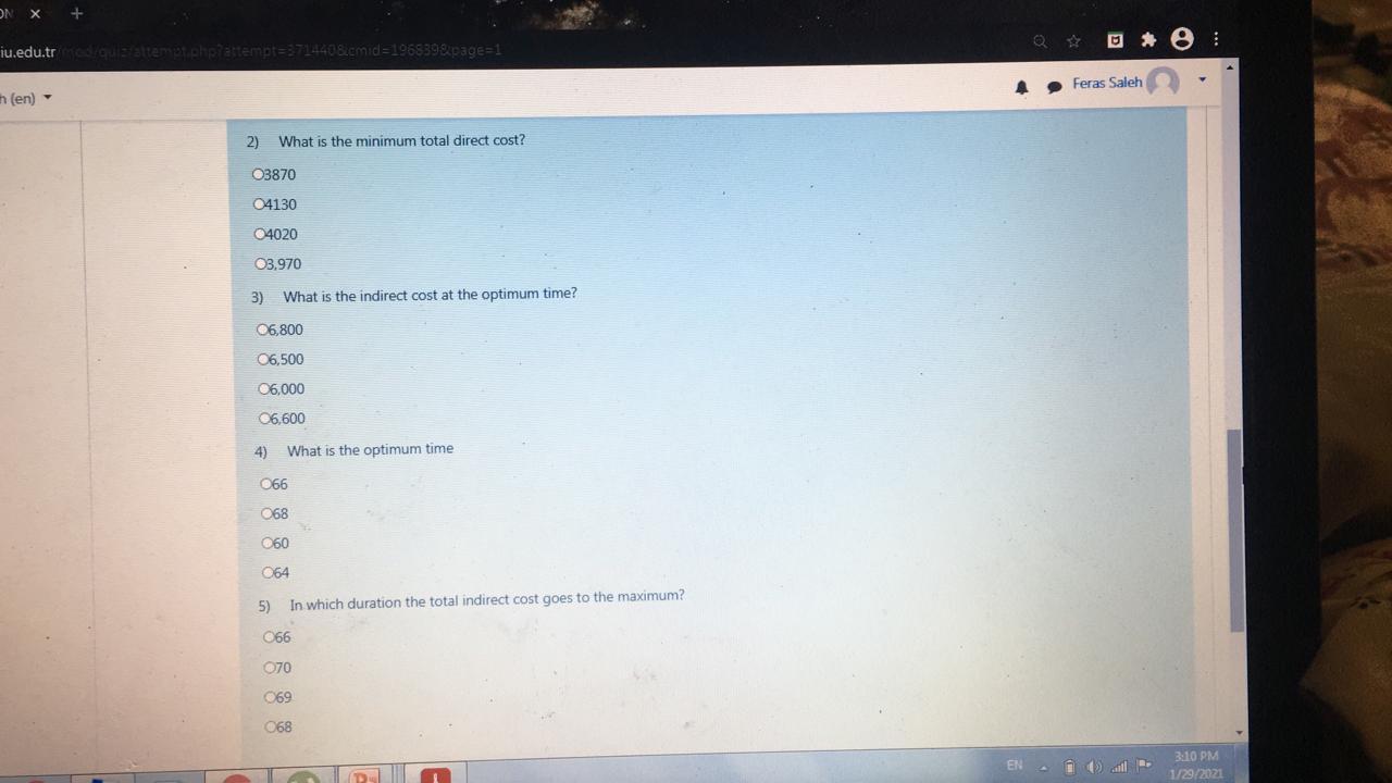 Solved Question 2 Crash the network schedule given in figure | Chegg.com