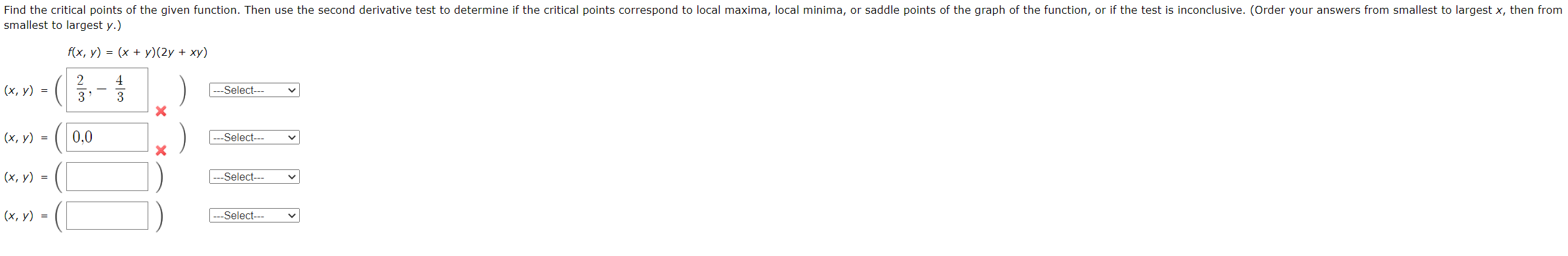 Solved smallest to largest y.) | Chegg.com