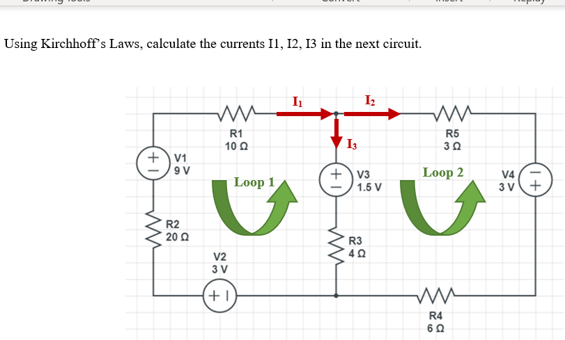 Solved Using Kirchhoff's Laws, calculate the currents 11, | Chegg.com