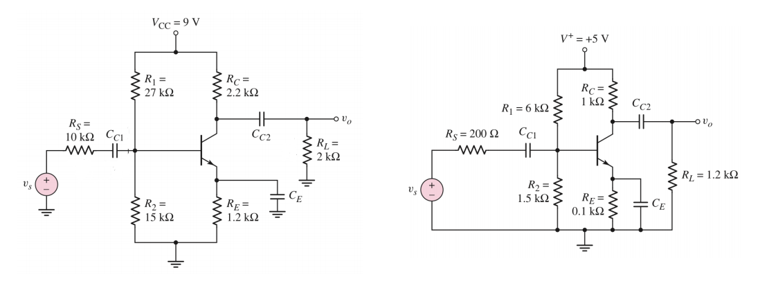 Solved For the following circuits find IB, IC, VCE, and AV. | Chegg.com