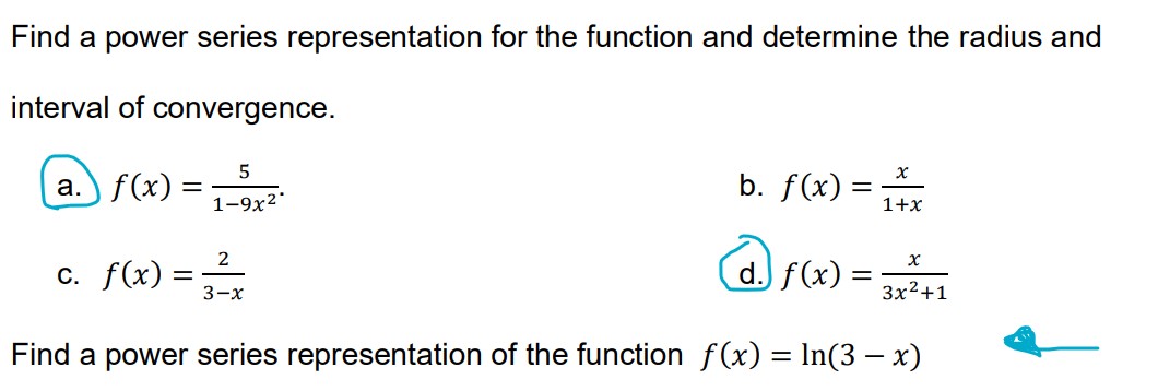 Solved Find a power series representation for the function | Chegg.com