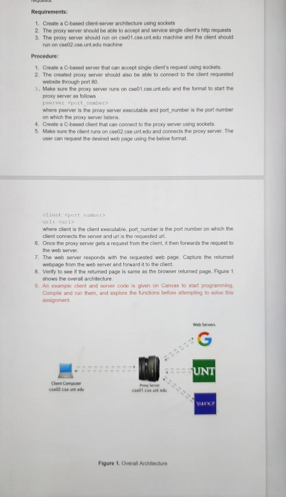 Programming Assignment 1 Pseudo Code Proxy Server | Chegg.com