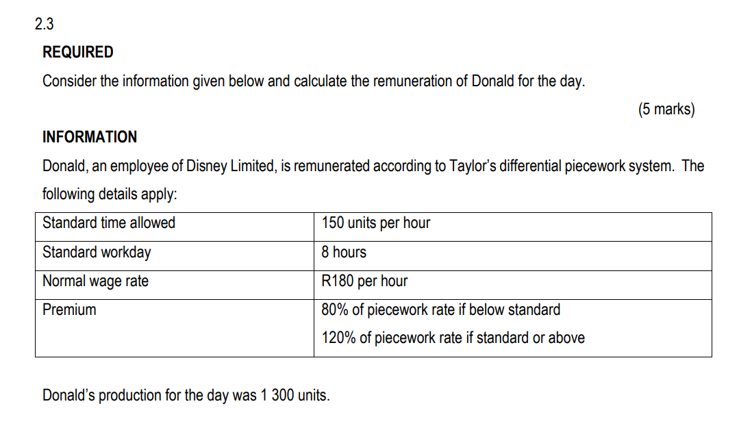 REQUIRED Consider the information given below and | Chegg.com