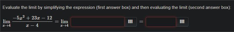 Solved Evaluate the limit by simplifying the equation and | Chegg.com