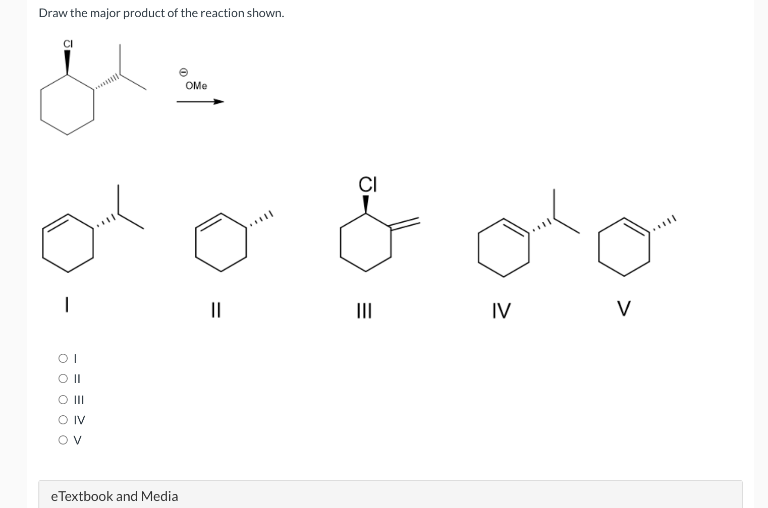 Solved Draw the major product of the reaction shown. CI OMe | Chegg.com
