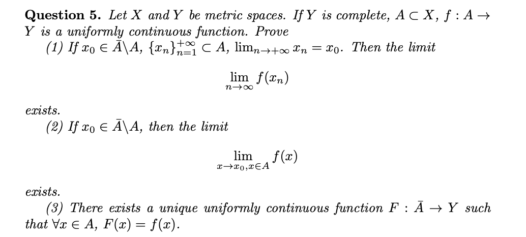 Solved Question 5. Let X and Y be metric spaces. If Y is | Chegg.com
