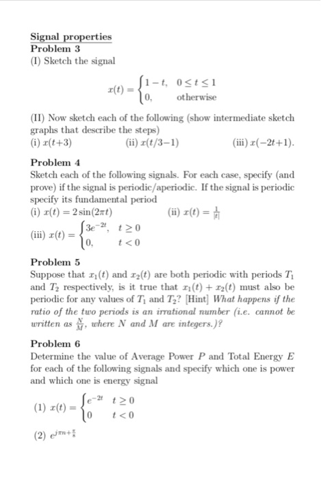 Solved ELEC 351: Signals and Systems Assign #1: Introduction | Chegg.com