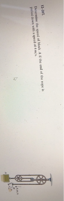 Solved 12-207 Determine the speed of block A if the end of | Chegg.com
