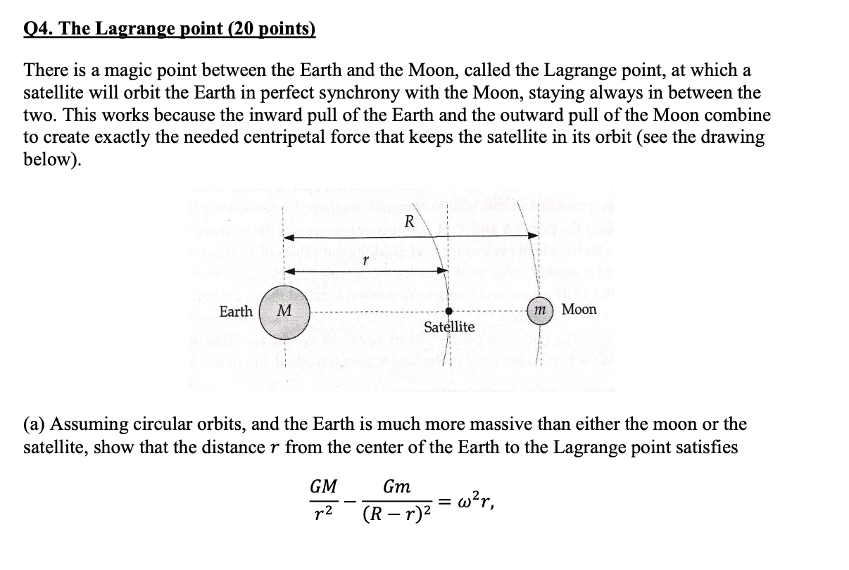 Solved There is a magic point between the Earth and the | Chegg.com