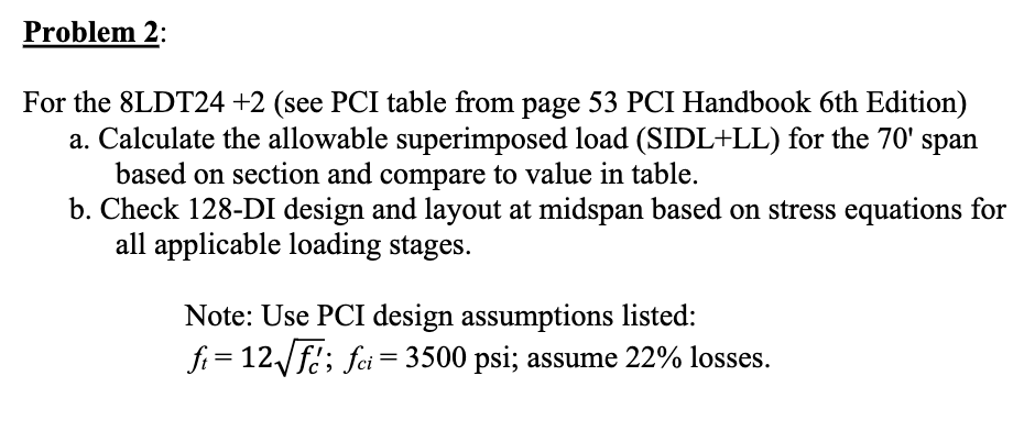Problem 2: For the 8LDT24 +2 (see PCI table from page | Chegg.com