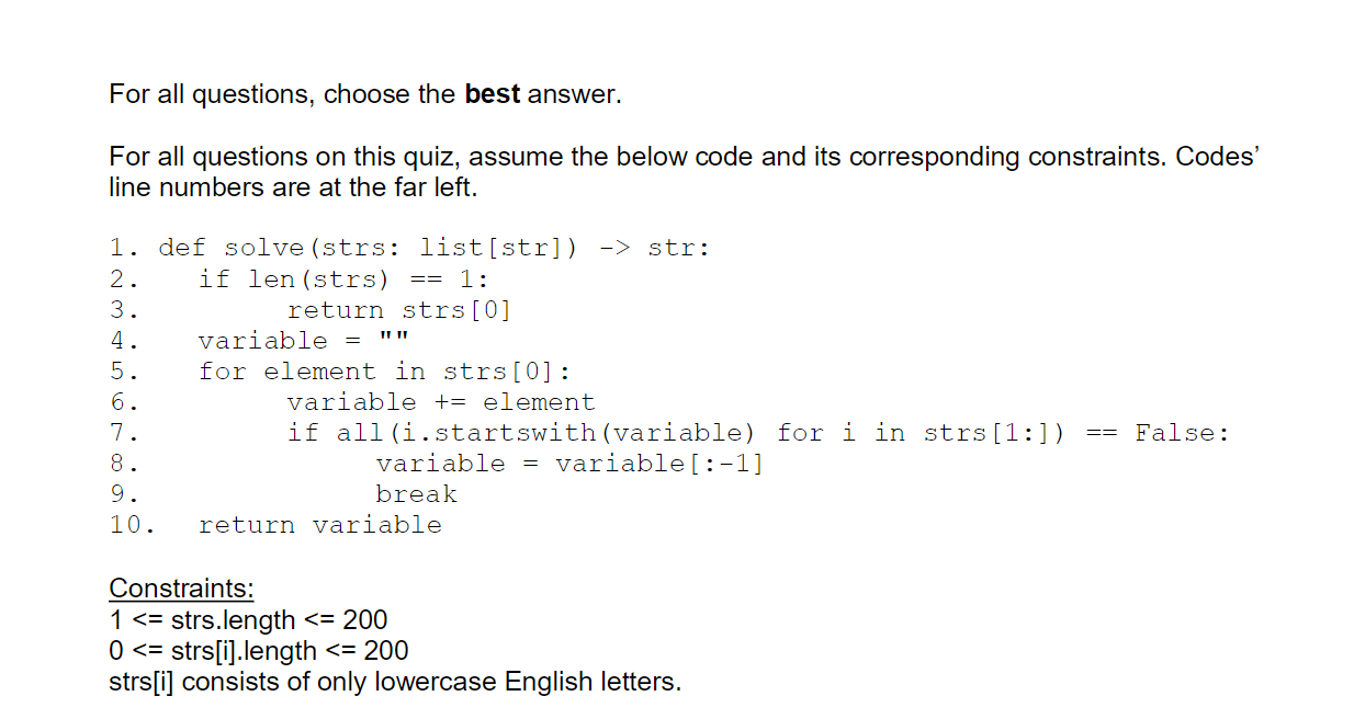 Solved For all questions, choose the best answer. For all | Chegg.com