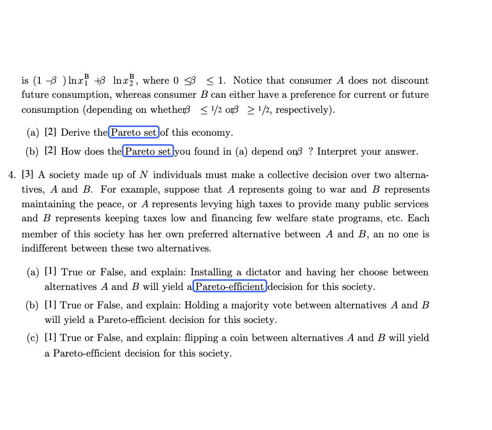 Solved is (1−β)lnx1B+βlnx2B, where 0≤β≤1. Notice that | Chegg.com