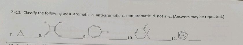 Solved Classify the following as: a. aromatic b. | Chegg.com