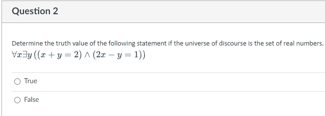 Solved Determine the truth value of the following statement | Chegg.com