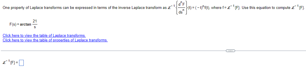 Solved One property of Laplace transforms can be expressed | Chegg.com