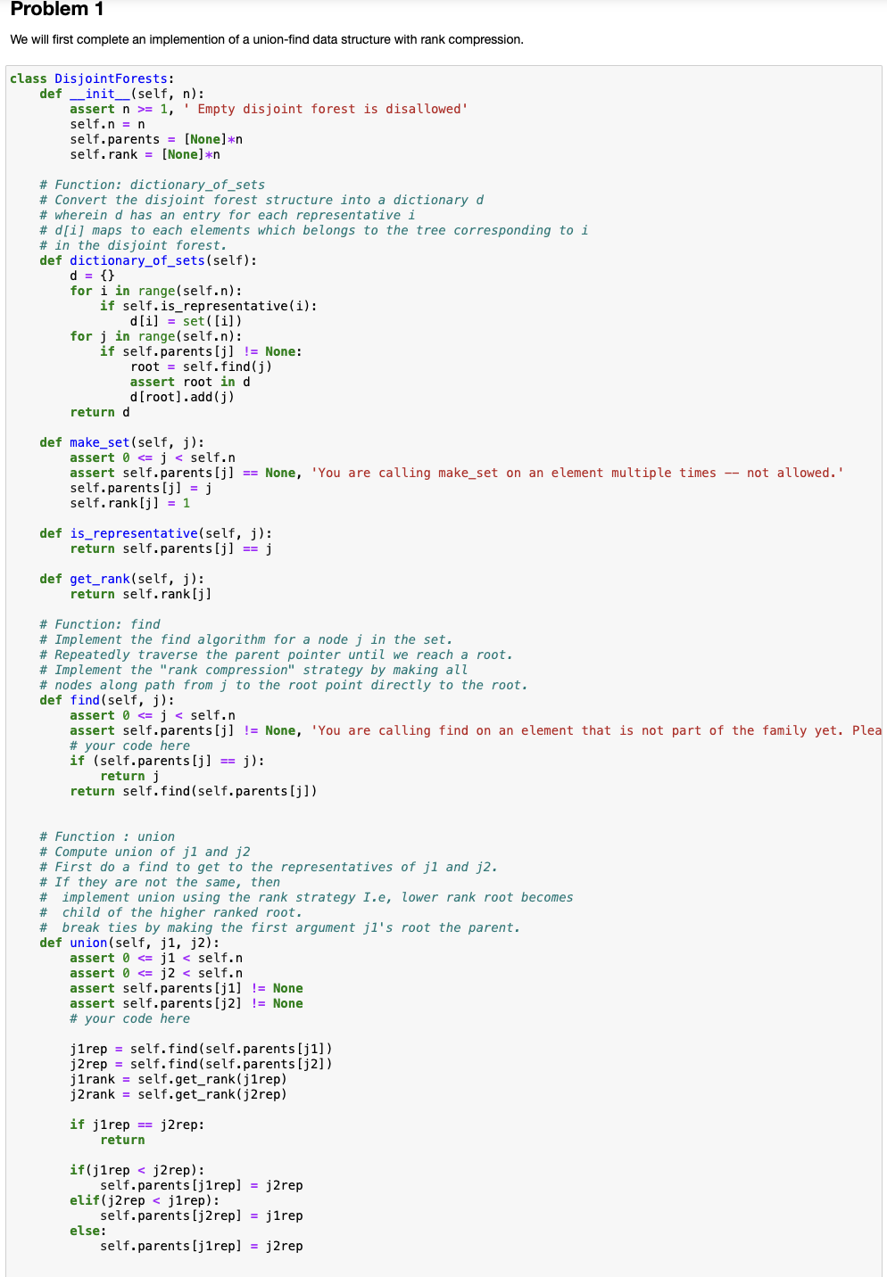 Solved We will first complete an implemention of a | Chegg.com