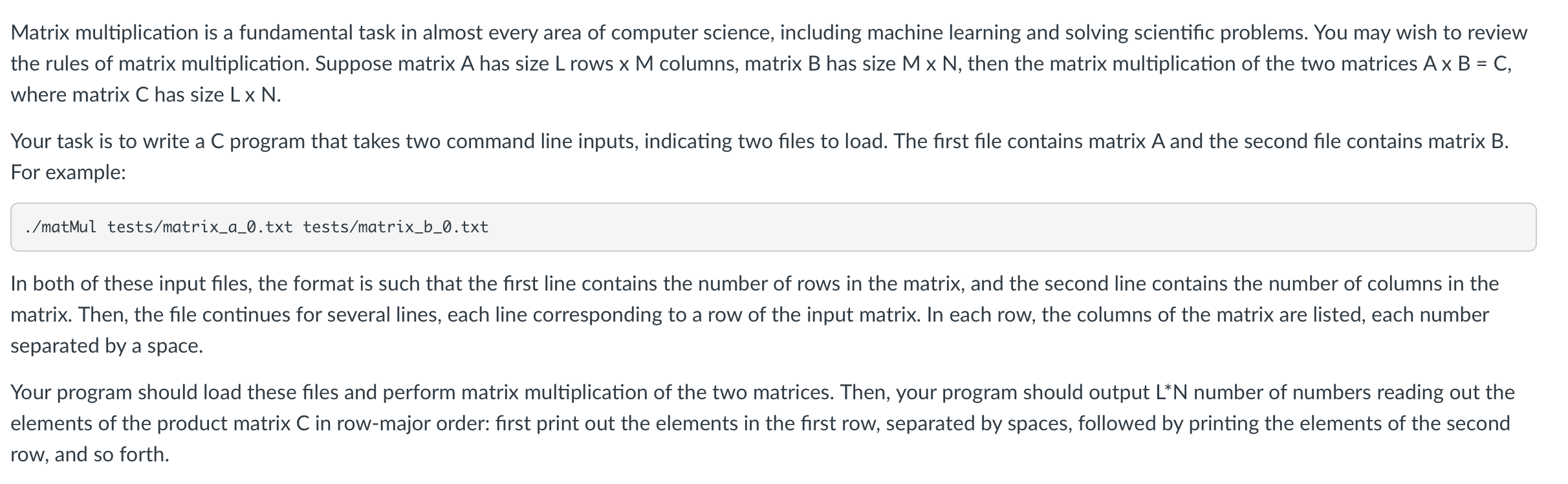 C matMul_provided.c 1 #include 2 #include 3 | Chegg.com