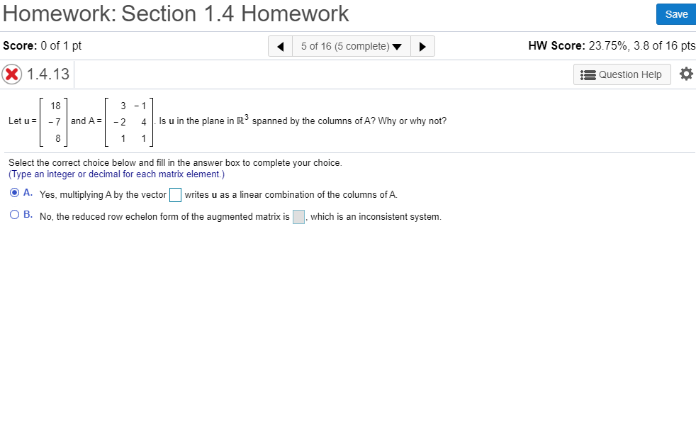 Solved Homework Section 1 4 Homework Save Score 0 Of 1 Pt