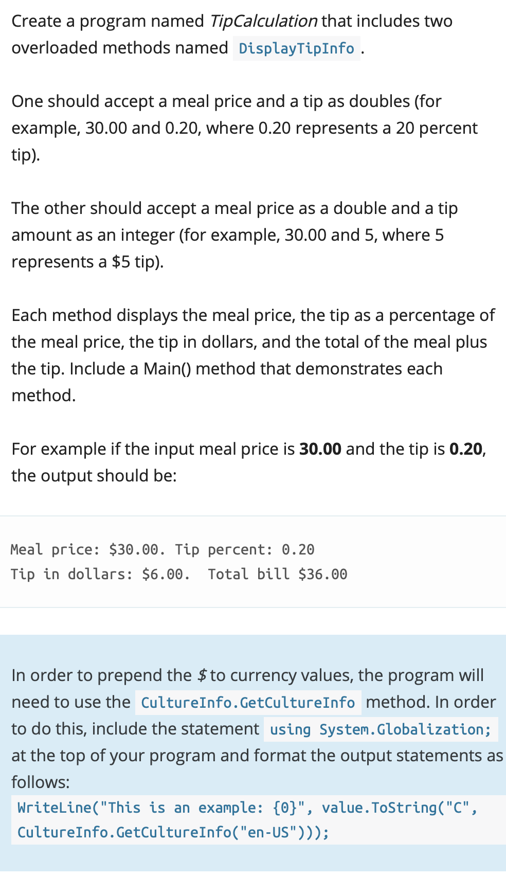 Solved C# only please and thank you starting code : | Chegg.com