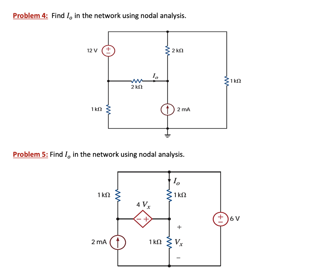 Solved Problem 4: Find 1, in the network using nodal | Chegg.com
