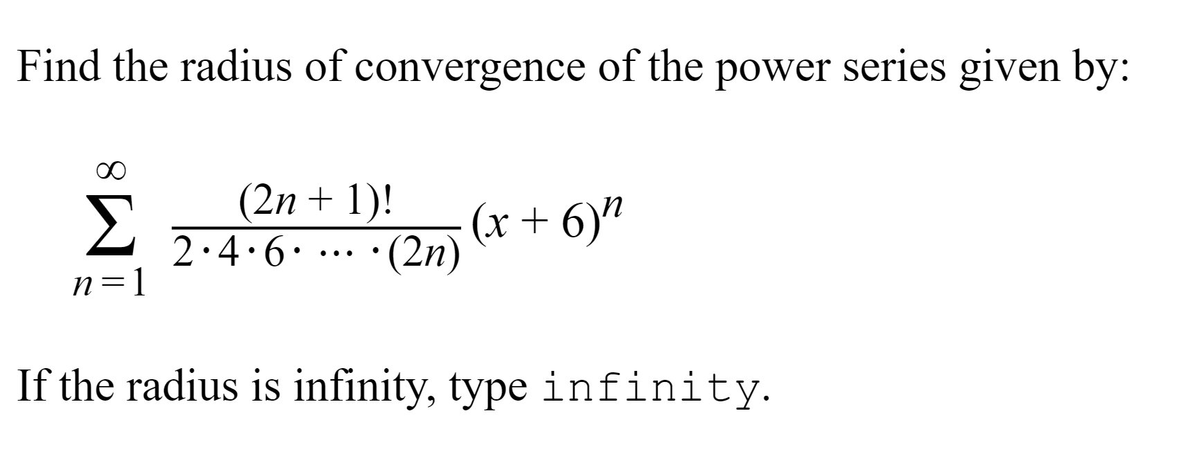 Solved Find the radius of convergence of the power series | Chegg.com