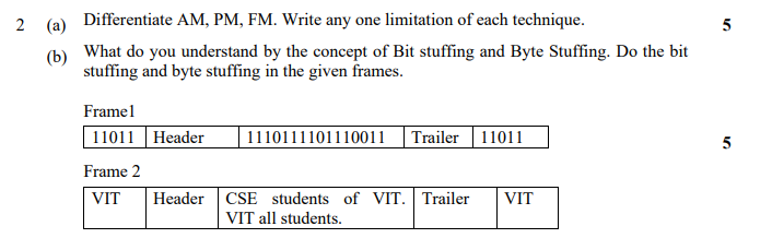 Solved (a) Differentiate AM, PM, FM. Write any one | Chegg.com