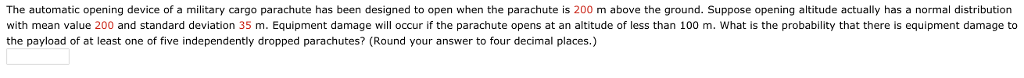Solved The automatic opening device of a military cargo | Chegg.com