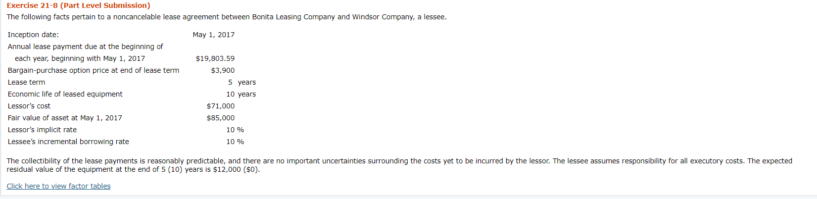 Solved Exercise 21-8 (Part Level Submission) The following | Chegg.com