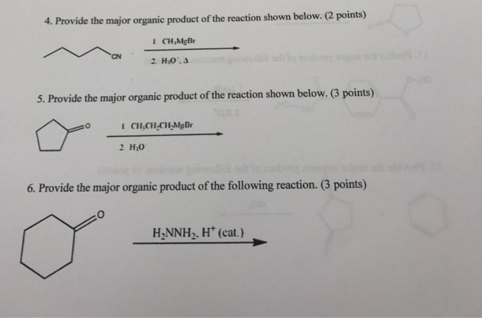 Solved Provide the major organic product of the reaction | Chegg.com