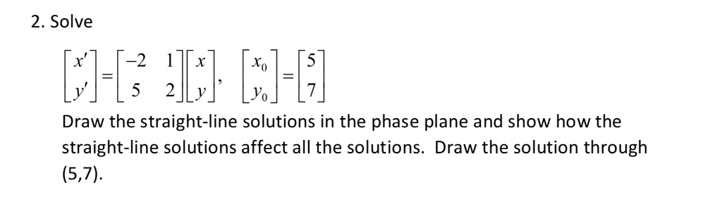 Solved 2. Solve Draw the straight-line solutions in the | Chegg.com