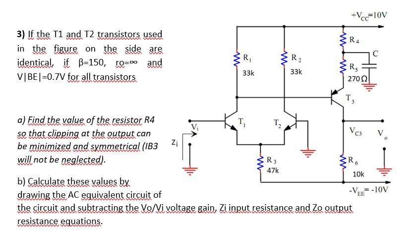 Solved 3) If the T1 and T2 transistors used in the figure on | Chegg.com