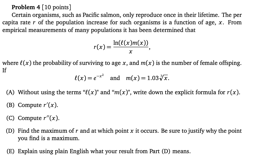 Solved Problem 4 [10 points] Certain organisms, such as | Chegg.com