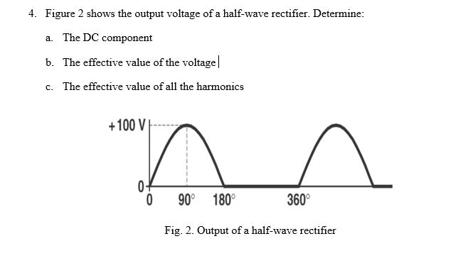 Solved 4. Figure 2 shows the output voltage of a half-wave | Chegg.com