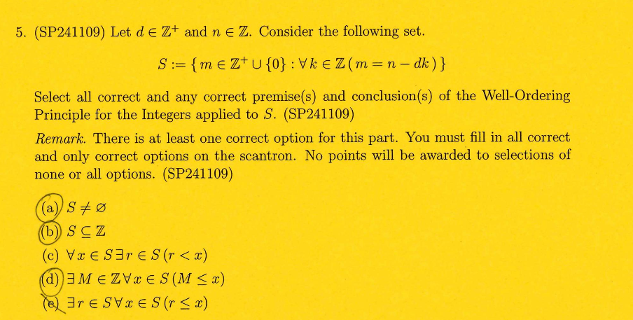 Solved by an EXPERT (SP241109) ﻿Let dinZ+and ninZ. Consider the following | Chegg.com