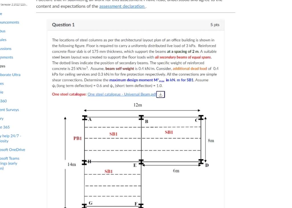 Solved The locations of steel columns as per the | Chegg.com