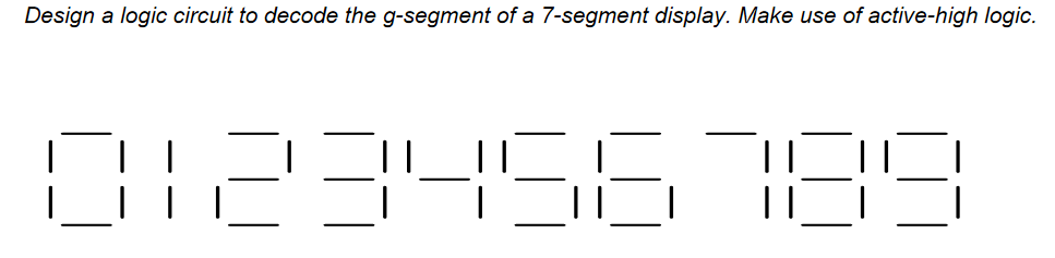 Solved Design a logic circuit to decode the g-segment of a | Chegg.com