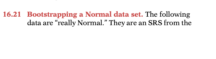Bootstrapping a Normal data set. The following data | Chegg.com