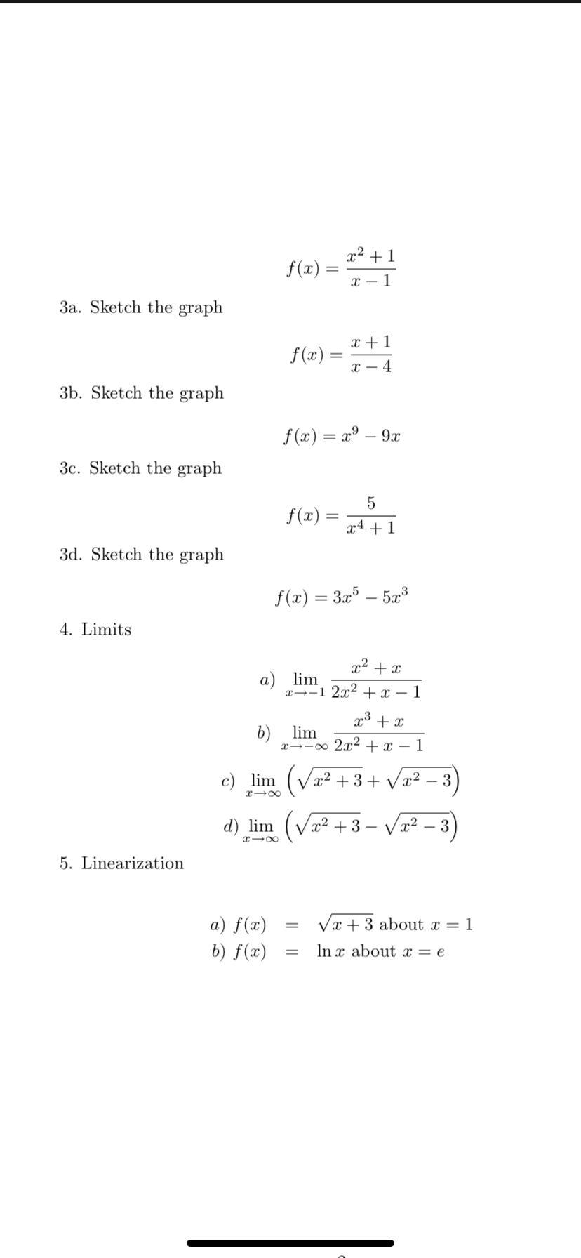 Solved F X X−1x2 1 3a Sketch The Graph F X X−4x 1 3b