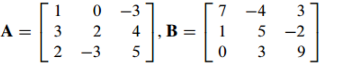 Solved 1 0 7 -4 3 -2 A= 3 -3 4 , B= 5 2 1 5 3 2 -3 0 9 | Chegg.com