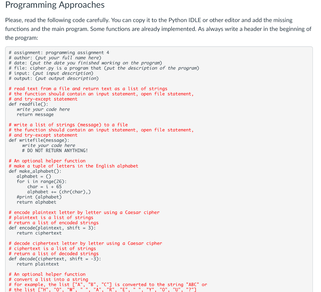 Solved Instructions (You Must Read Everything!!!) Caesar | Chegg.com