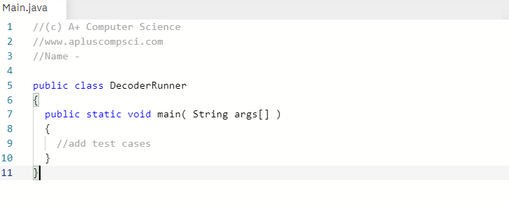 Solved Main.java 1 1/(C) A+ Computer Science 2 //www.aplus | Chegg.com