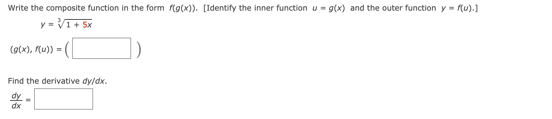 Solved Write the composite function in the form f(g(x)). | Chegg.com