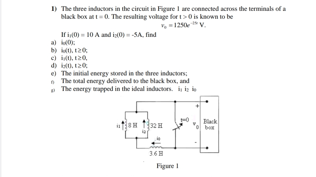 Solved 1) The three inductors in the circuit in Figure 1 are | Chegg.com