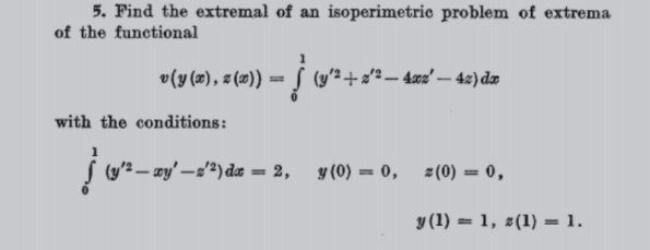 Solved 5. Find the extremal of an isoperimetric problem of | Chegg.com