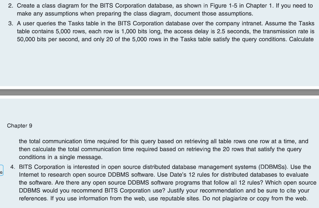 Solved 2. Create a class diagram for the BITS Corporation | Chegg.com