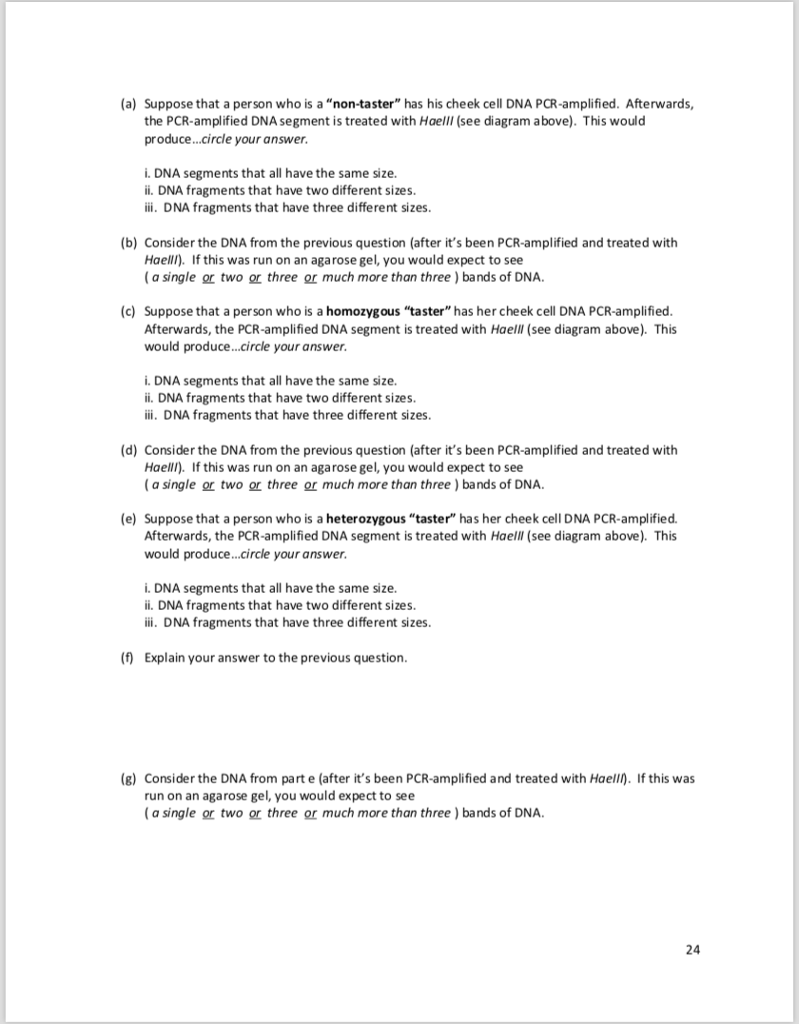 Solved (a) Suppose that a person who is a "non-taster" has | Chegg.com