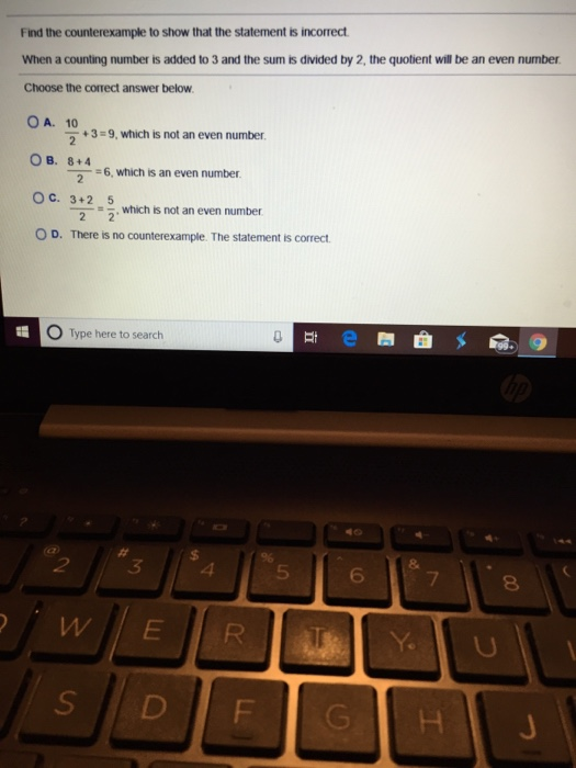 Solved Find the counterexample to show that the statement is | Chegg.com