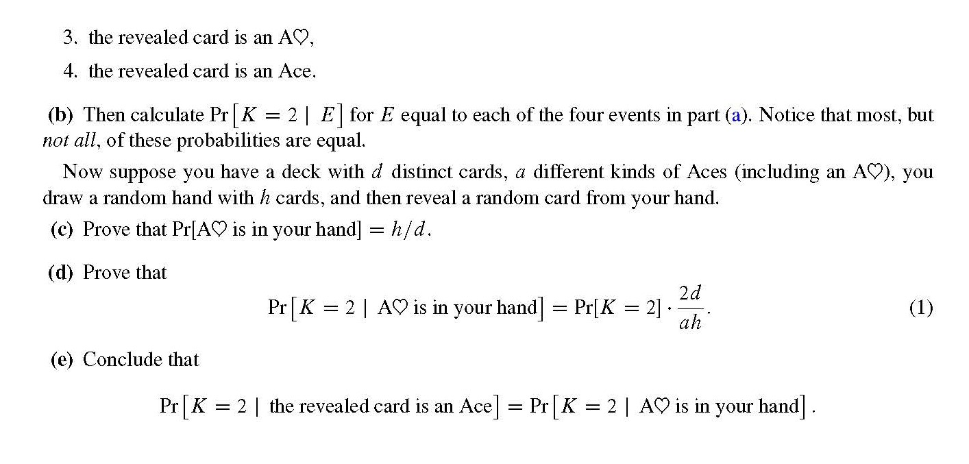 Problem 3. Suppose you have three cards: A, A4, and a | Chegg.com