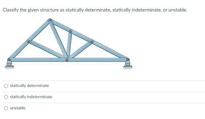 Solved Classify the given structure as statically | Chegg.com