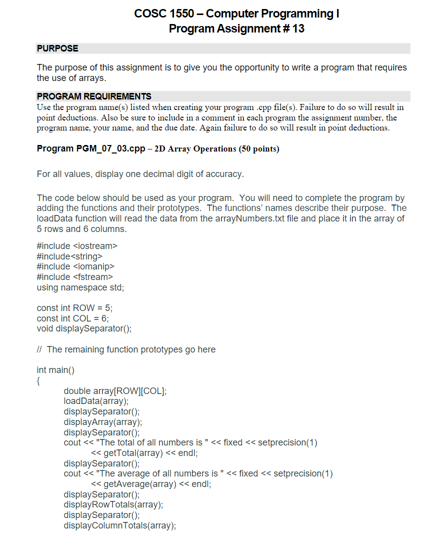 PURPOSE The purpose of this assignment is to give you | Chegg.com